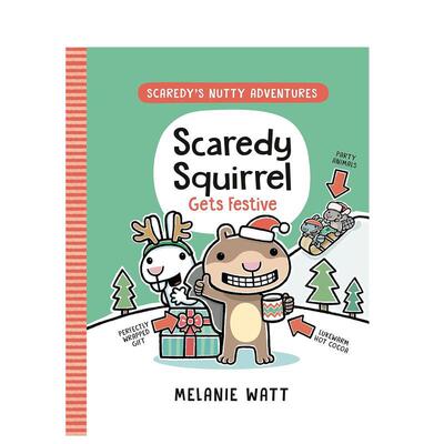【预售】害怕的松鼠变得喜庆英文儿童绘本节日庆典进口原版外版书精装3-6周岁Scaredy Squirrel Gets FestiveMelanie WattTundra