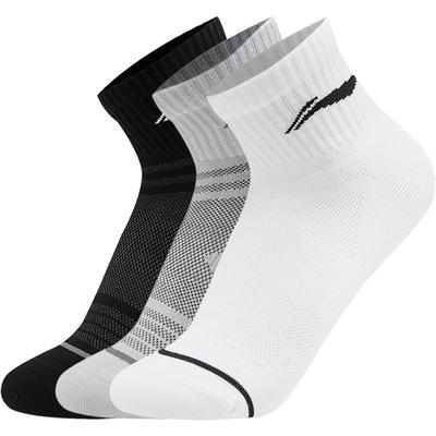 李宁短筒男女同款短袜三双装