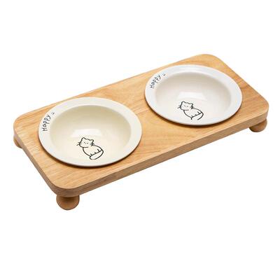Petdebby宠物猫盆食盆陶瓷猫碗