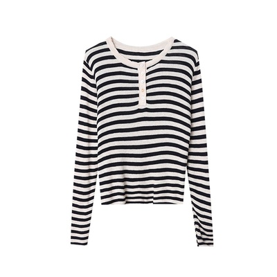 3thMorning纽扣半襟针织打底衫