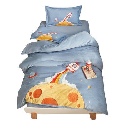 米苏卡通A类刺绣牛奶绒儿童被套