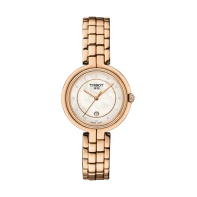 天梭弗拉明戈镶钻贝母女表