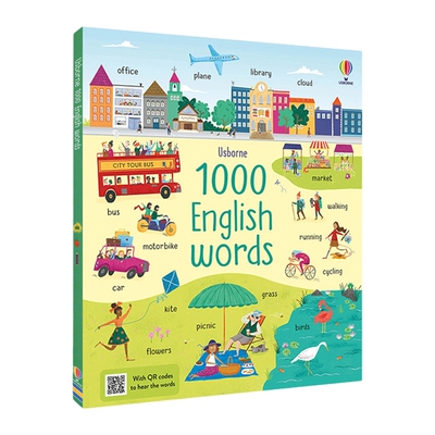 英文原版 Usborne 1000 English Words 1000汇量积累 儿童阅读写作技能提升书 插图字典词典 3岁+ 尤斯伯恩