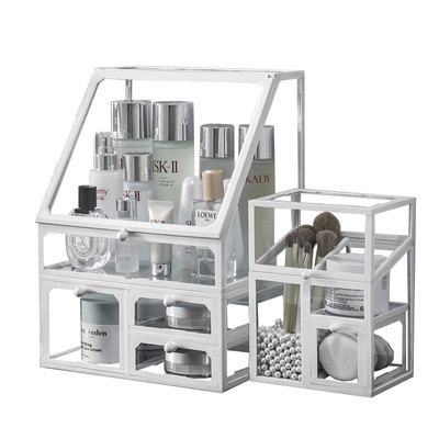 玻璃桌面化妆品收纳整理盒