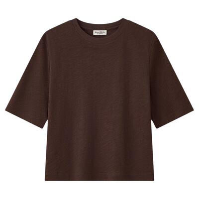 MOP质感简约圆领半袖直身T恤女