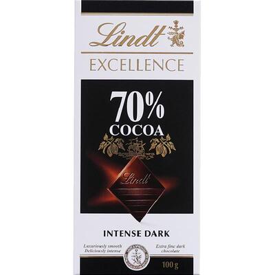 lindt瑞士莲70%黑巧克力口味均衡