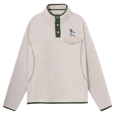 立领摇粒绒外套加厚加绒卫衣