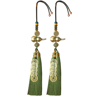 五帝钱黄铜葫芦挂件平安福字挂饰