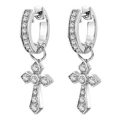 超闪十字架耳坠男小众独特耳环