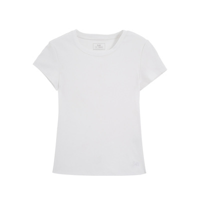 SW速惟正肩短袖t恤女夏新款修身美式半袖内搭打底辣妹圆领上衣