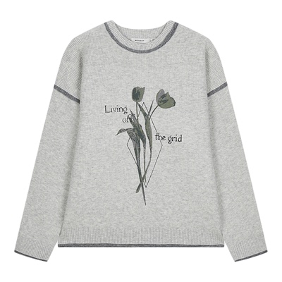 moussy 春季复古田园风套头宽松毛衣针织衫028HAZ70-1131