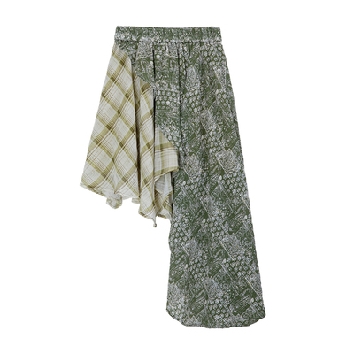 三与十三森系显瘦拼接半身裙女