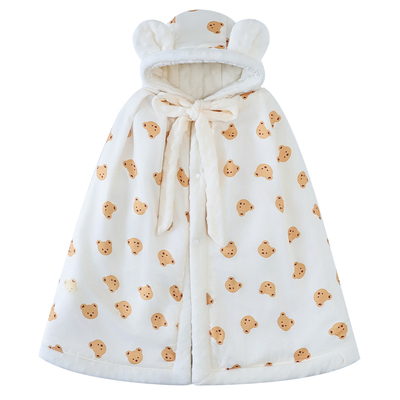 冬天宝宝外出斗篷防风