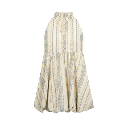 dorydory费尔岛色织全棉提花新中式立领花苞云朵背心女上衣吊带