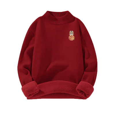 真维斯马年本命年新年毛衣男加绒