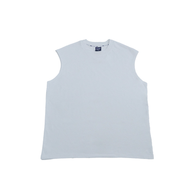 夏季男白色圆领宽松运动风背心