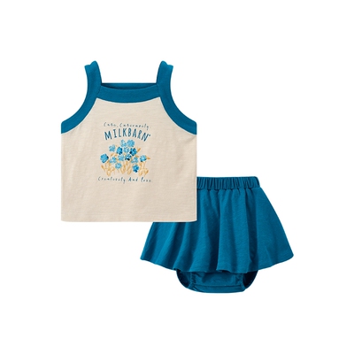 Milkbarn儿童印花吊带套装