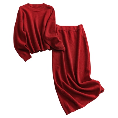 毛衣一整套穿搭包臀半身裙女套装