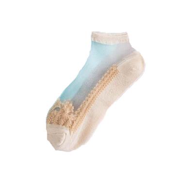 袜子女秋天浅口短袜透明水晶ins