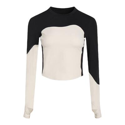 芮柯纳未长袖黑白拼接