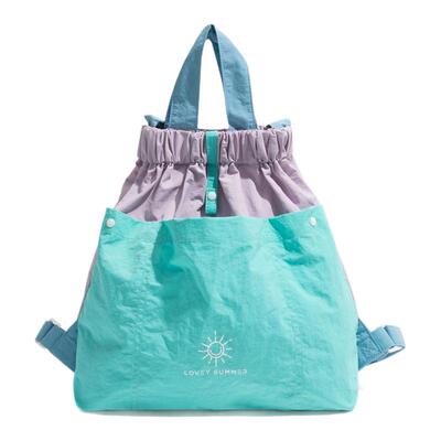 CKKUI小众设计撞色旅游帆布背包