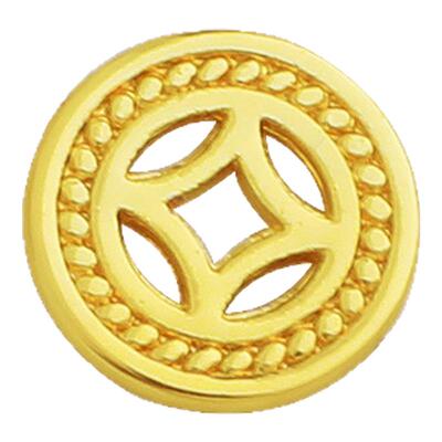 14K包金保色镂空铜钱隔片钱币