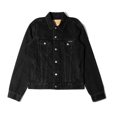 CK男士黑色翻领夹克牛仔外套春秋