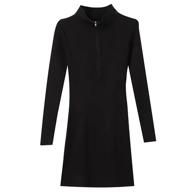 辣妹街头包臀裙纯色拉链