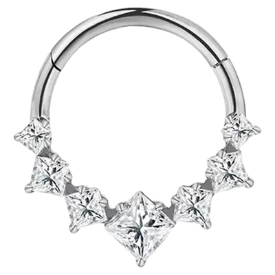 锆石方糖环16g钛合金daith鼻中隔