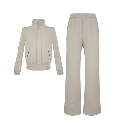 大婷婷 时尚拉链长袖立领卫衣气质休闲阔腿裤套装冬季休闲DT1760