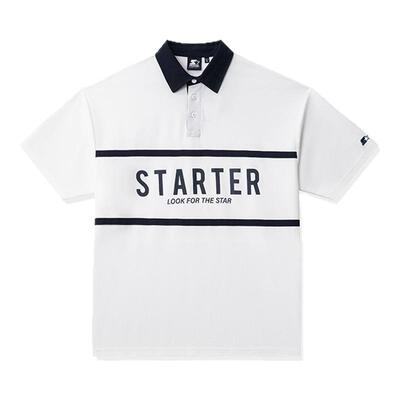 陈立农同款短袖POLO衫STARTER秋季新款男女复古做旧印花休闲上衣