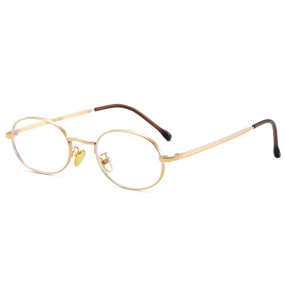 Nomina刘亦菲超轻复古金属椭圆书呆子近视眼镜框高级感素颜眼镜架