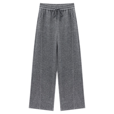 ROCOCO/洛可可抽绳阔腿休闲裤女显瘦明线装饰垂感百搭秋冬长裤