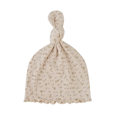 婴儿帽子秋冬可爱小碎花护囟门初生新生儿揪揪帽小月龄女宝宝胎帽