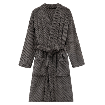 珊瑚绒浴袍男款洗完澡穿的秋冬加厚四季通用吸水速干法兰绒睡袍