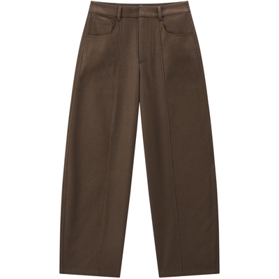 【商场同款】太平鸟2026年春季新款棕色阔腿弯刀休闲裤A1GBG1138