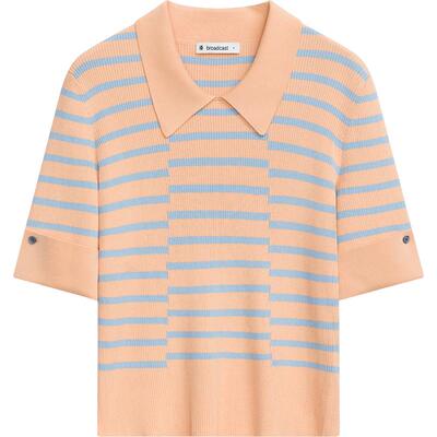 播polo领冰丝针织短袖女商场同款夏新款条纹t恤上衣BDR2SD0752