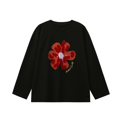 新款显瘦圆领独特好看的长袖T恤