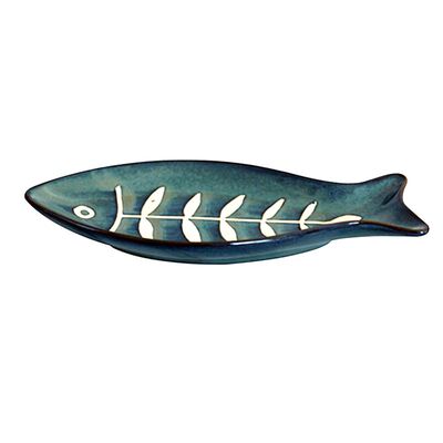 复古浮雕鱼盘崎形盘陶瓷鱼造型盘