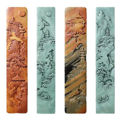 赋比兴精品老坑山水镇尺方学斌制