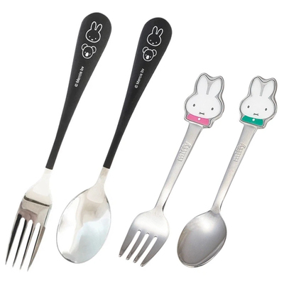 日本制正品米菲兔不锈钢叉子勺子