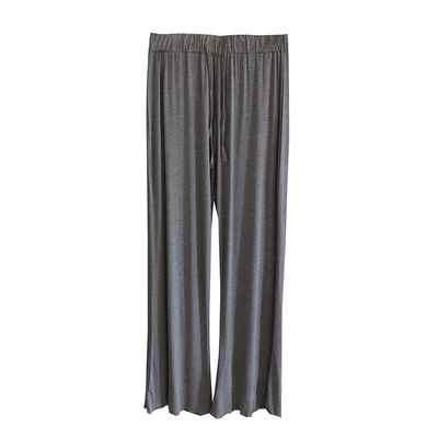 韩版自然腰拖地长裤