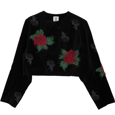 蕾丝提花刺绣开衫外套