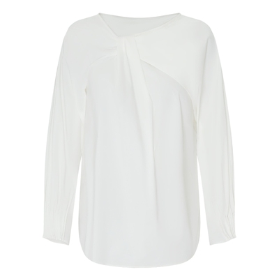 法式气质设计感扭结白色上衣女