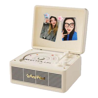 WhatPlus问加C300二代 一体式复古CD唱片机 复古白 可蓝牙USB接口