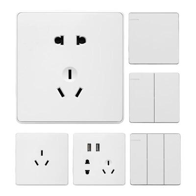 Nader良信单开双开五孔网络雅白