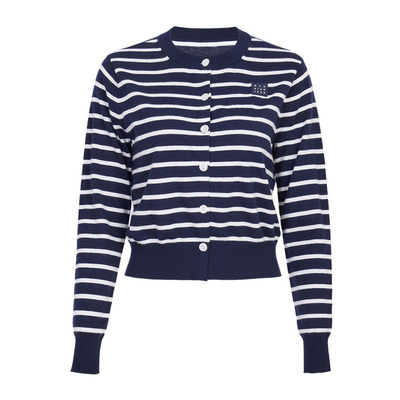 婉甸绵羊毛开衫圆领毛织