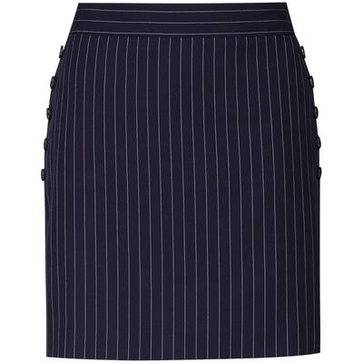 OBEG欧碧倩职业通勤半身裙女夏撞色条纹a字裙子1040