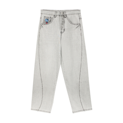 MindError3D剪裁复古宽松牛仔裤