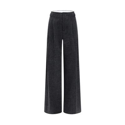 LILY通勤阔腿裤高腰直筒弹力西裤